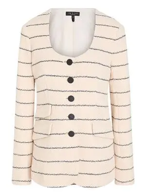 Rag & Bone Striped Cotton-tweed Blazer - Cream