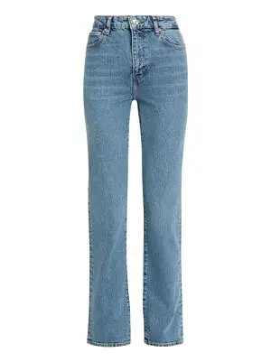 FRAME The Ruler High-rise Straight-leg Jeans - Mid Denim