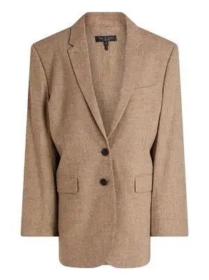 Rag & Bone Prince Of Wales Checked Wool-blend Blazer - Taupe