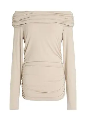 Rag & Bone Luca Off-the-shoulder Stretch-modal Top - Stone