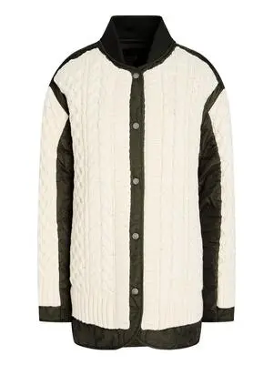 Rag & Bone Winnie Shell-paneled Cable-knit Jacket - Ivory