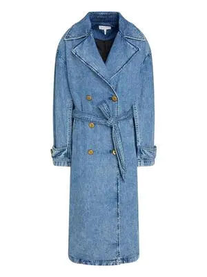 Rag & Bone Alora Denim Trench Coat - Mid Denim
