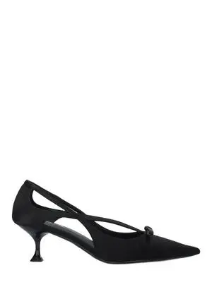 Lola Cruz 55mm Tina Bow Pumps - Black