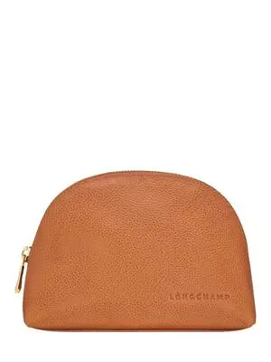 Longchamp Le Foulonné Grained-leather Pouch - Orange