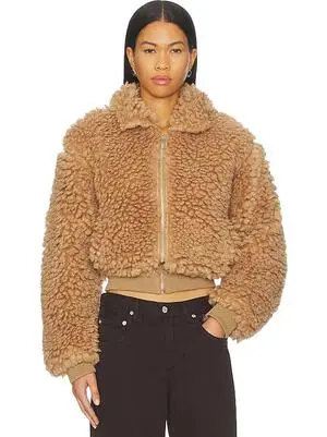 MORE TO COME Indira Teddy Jacket - Camel