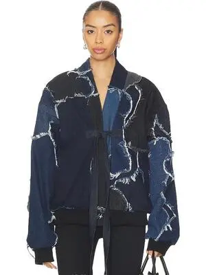 UPRISERS Camo Bomber Jacket - Denim Multi