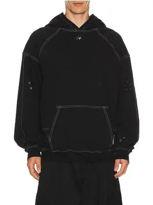 UPRISERS Uprs Floral Eyelet Hoodie - Black