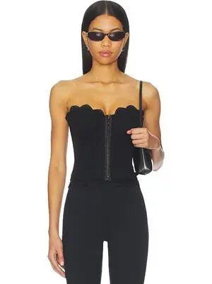 Good American Matte Jersey Lace Trim Bustier - Black001