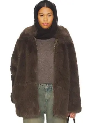 Sanctuary Carmen Fur Coat - Morel