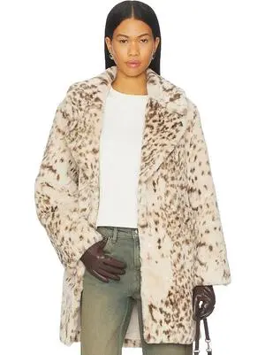 LAMARQUE Linnea Faux Fur Coat - Beige Leopard
