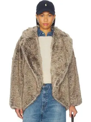 LAMARQUE Lucinda Faux Fur Jacket - Wolf