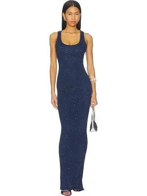 ASTA RESORT Ana Knit Maxi Dress - Navy Sequin