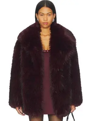 LAMARQUE Finaya Faux Fur Trench Coat - Vamp