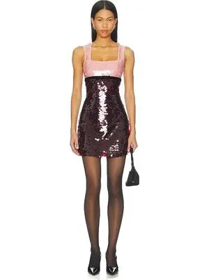 Retrofete Amethyst Sequin Dress - Rose  Port & Black