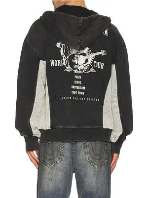 True Religion Zip Up Hoodie - Jet Black