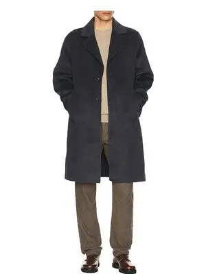 Marine Layer Wool Longline Coat - Navy Heather