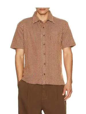 BOUND Bound Castro Woven Shirt In Rust.