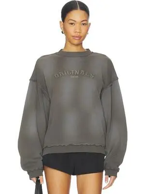 GUESS ORIGINALS Boxy Crewneck Sweater - Dark Grey