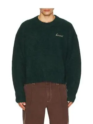 BOUND Dexter Cropped Alpaca Knit Sweater - Forest Green