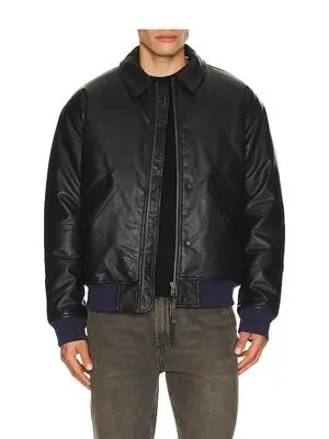 Scotch & Soda Faux Leather Puffer Jacket - Meteorite