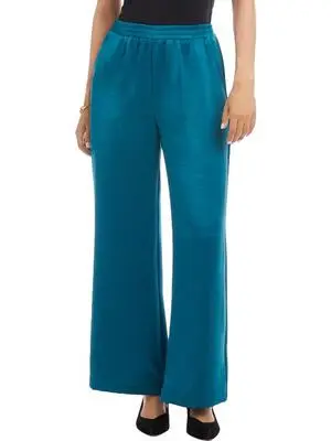 Karen Kane Wide Leg Satin Pants - Teal