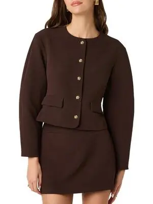 Astr The Label Curve Sleeve Jacket - Brown
