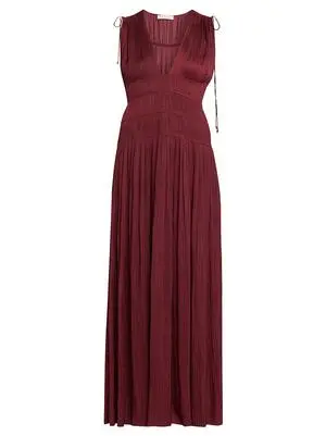 ULLA JOHNSON Tasneem Pleated Deep-V Gown