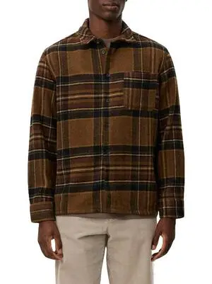 LES DEUX Kaleb Check Wool Blend Overshirt - Monks Robe
