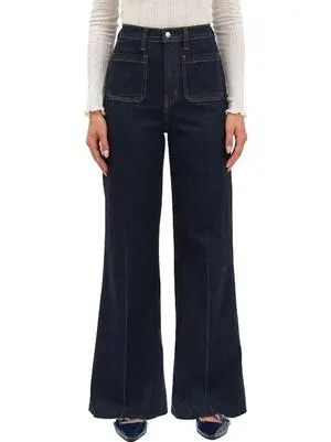 DAZE High-waist Wide-leg Jeans - Rinse