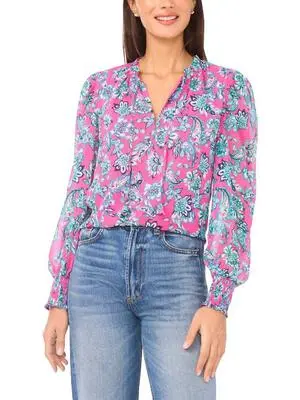 CECE DUPRAZ Split Neck Top - Legacy Pink