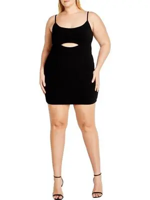 City Chic Samara Cutout Body-con Mini Dress - Black