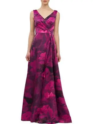 KAY UNGER Cecilia Evening Gown - Vivid Berry Multi