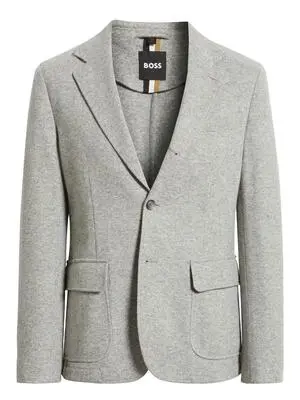 BOSS Hanry Slim-Fit Felted Wool-Blend Sport Coat Silver
