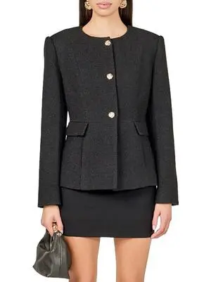 Endless Rose Collarless Blazer - Black