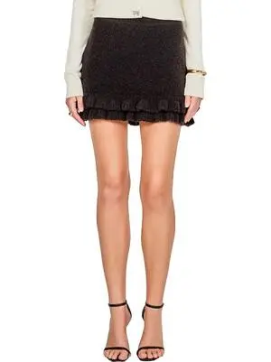 Endless Rose Ruffle Knit Mini Skirt - Black