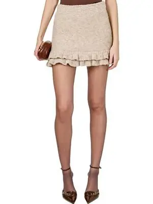 Endless Rose Ruffle Knit Mini Skirt - Taupe