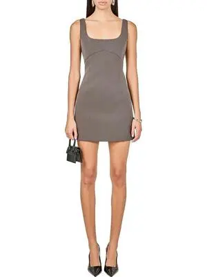 Endless Rose Lace-trimmed Mini Sheath Dress - Heather Grey