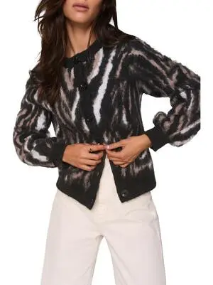Mint Velvet Zebra Knit Cardigan - Neutral
