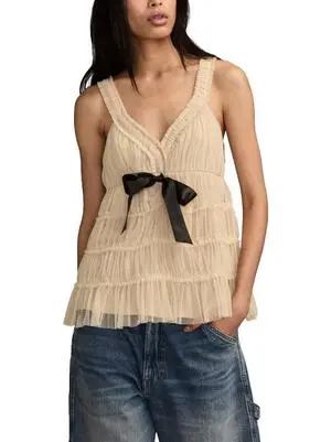 Lucky Brand Tiered Tulle Camisole - Cream