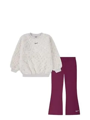 Nike Fleece Sweatshirt And Flare Leggings Set - Sweet Beet