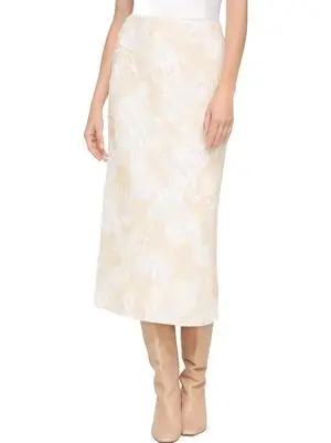 Lafayette 148 New York Sequin Embellished Midi Skirt - Cloud Multi