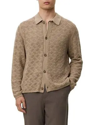 LES DEUX Eloi Open Stitch Cardigan - Dark Sand