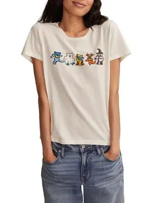 Lucky Brand Grateful Dead Costume Bears Cotton Graphic T-shirt - Gardenia