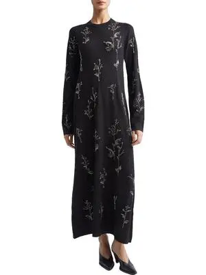 Altuzarra Bozka Beaded Llama & Silk Dress - Black