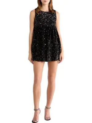 ALL IN FAVOR Sequin Tiered Minidress