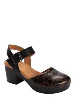 MUK LUKS Merritt Quarter Strap Clog - Leopard/black