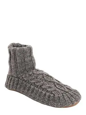 MUK LUKS Cable Bootie Slippers Grey
