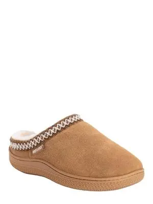 MUK LUKS Jordi Suede Clog Slipper - Walnut