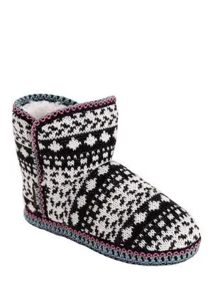 MUK LUKS Leigh Bootie Slipper - Black