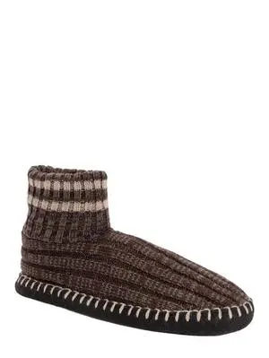 MUK LUKS Cuff Bootie Slipper - Brown Marl